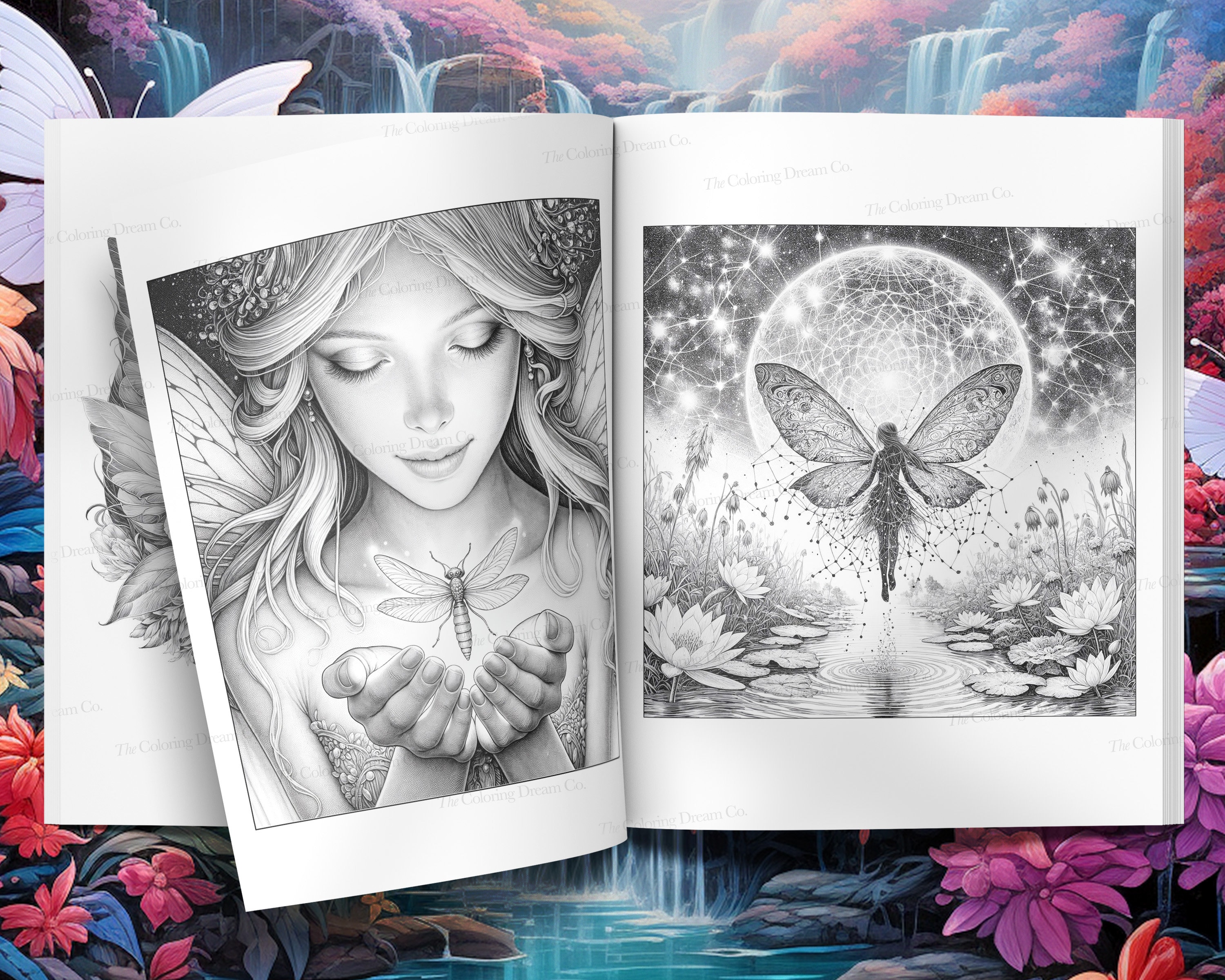 Fairy Springs: Whimsical Coloring Book, Fantasy Coloring Page ...