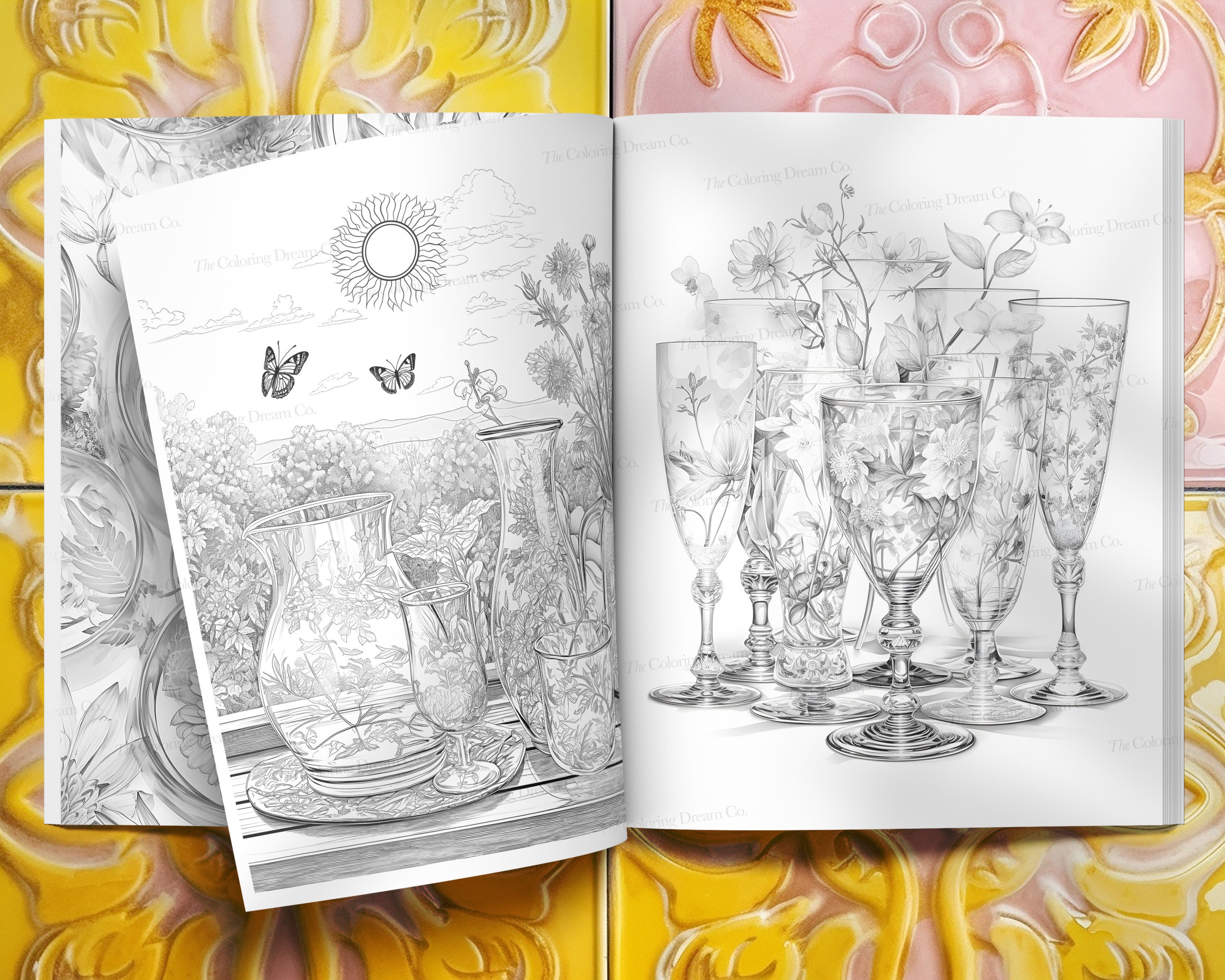 Whimsical Summer Coloring Book, Flowers Coloring Page, Picnic Coloring ...