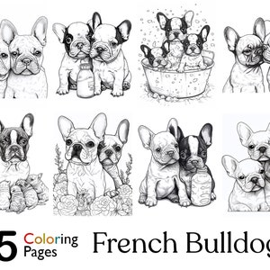 French Bulldog Coloring Book, Frenchies, Printable Coloring Pages ...
