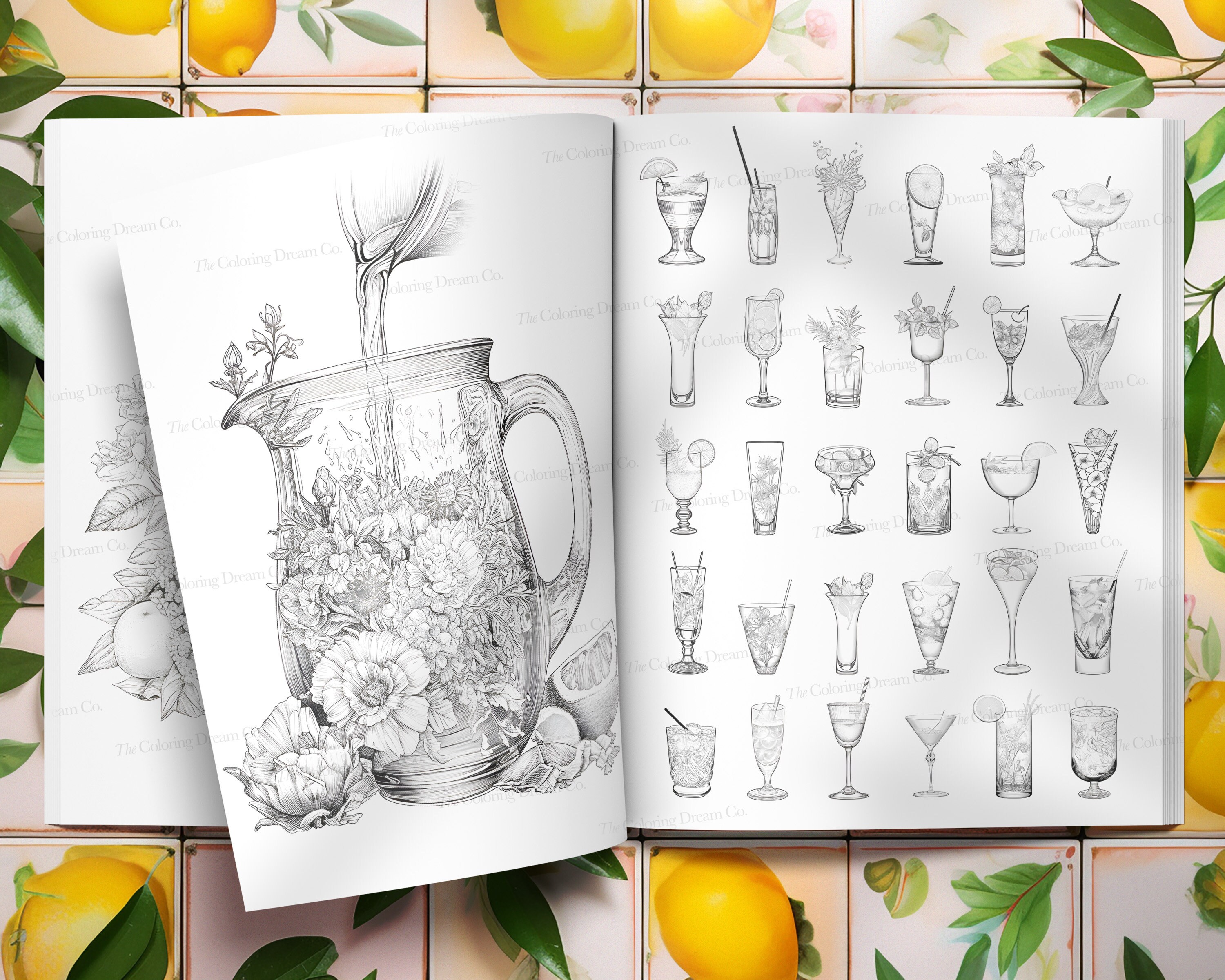 Whimsical Summer Coloring Book, Flowers Coloring Page, Picnic Coloring ...