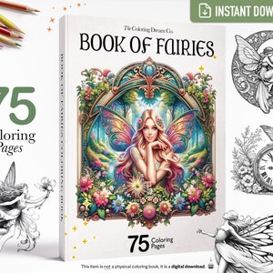 Book of Fairies: Whimsical Coloring Book, Fantasy Coloring Page ...