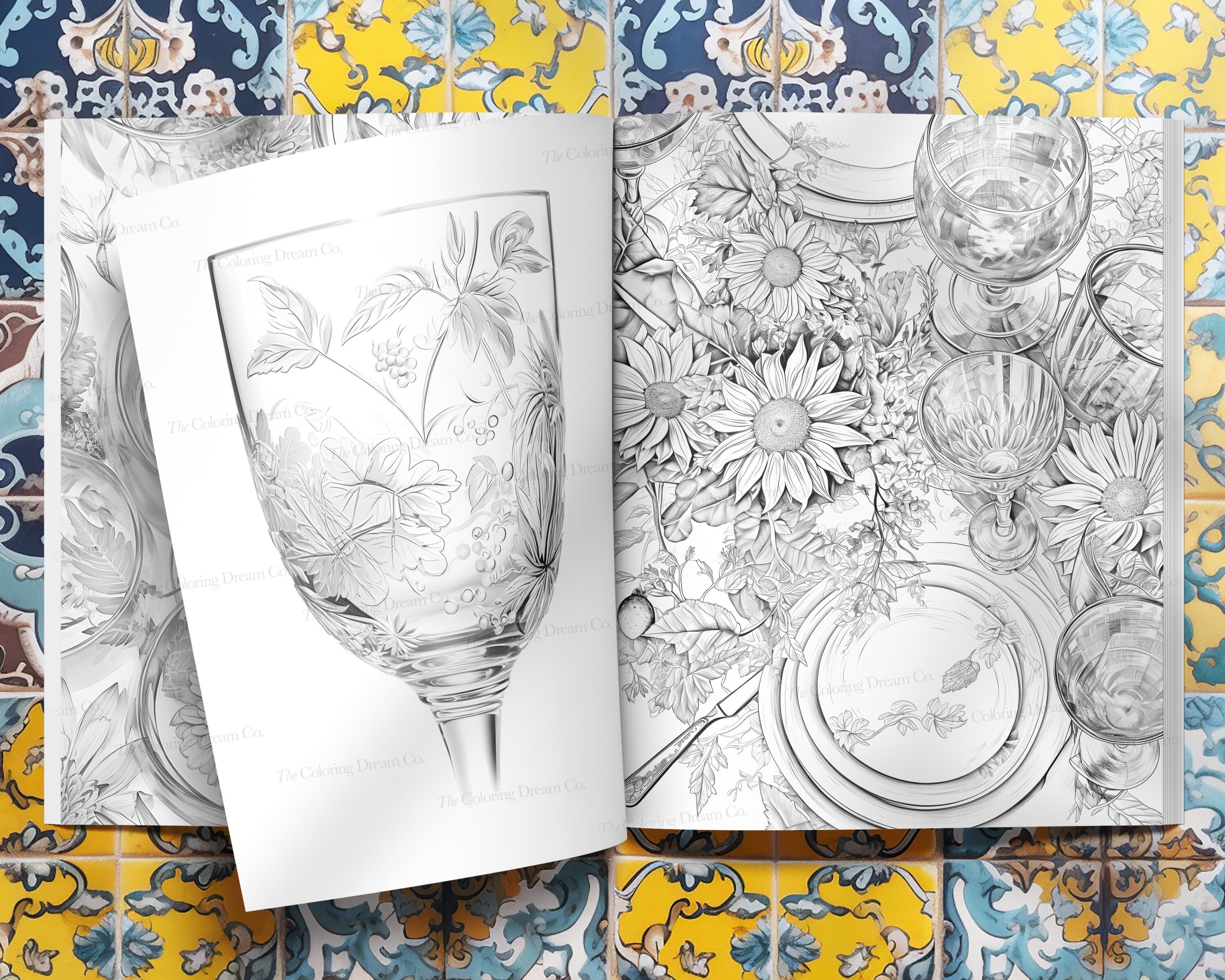 Whimsical Summer Coloring Book, Flowers Coloring Page, Picnic Coloring ...