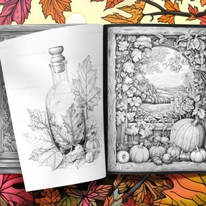 The Colors of Fall: Whimsical Coloring Book, Autumn Landscapes ...