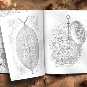 Whimsical Coloring Book of Trinkets & Treasures, Flowers Vintage ...