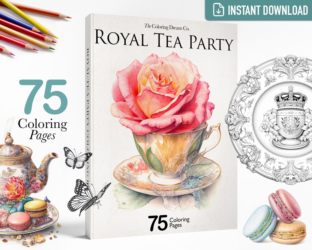 Tea Party Coloring Book, Flowers Coloring Page, Tea Pot Coloring ...