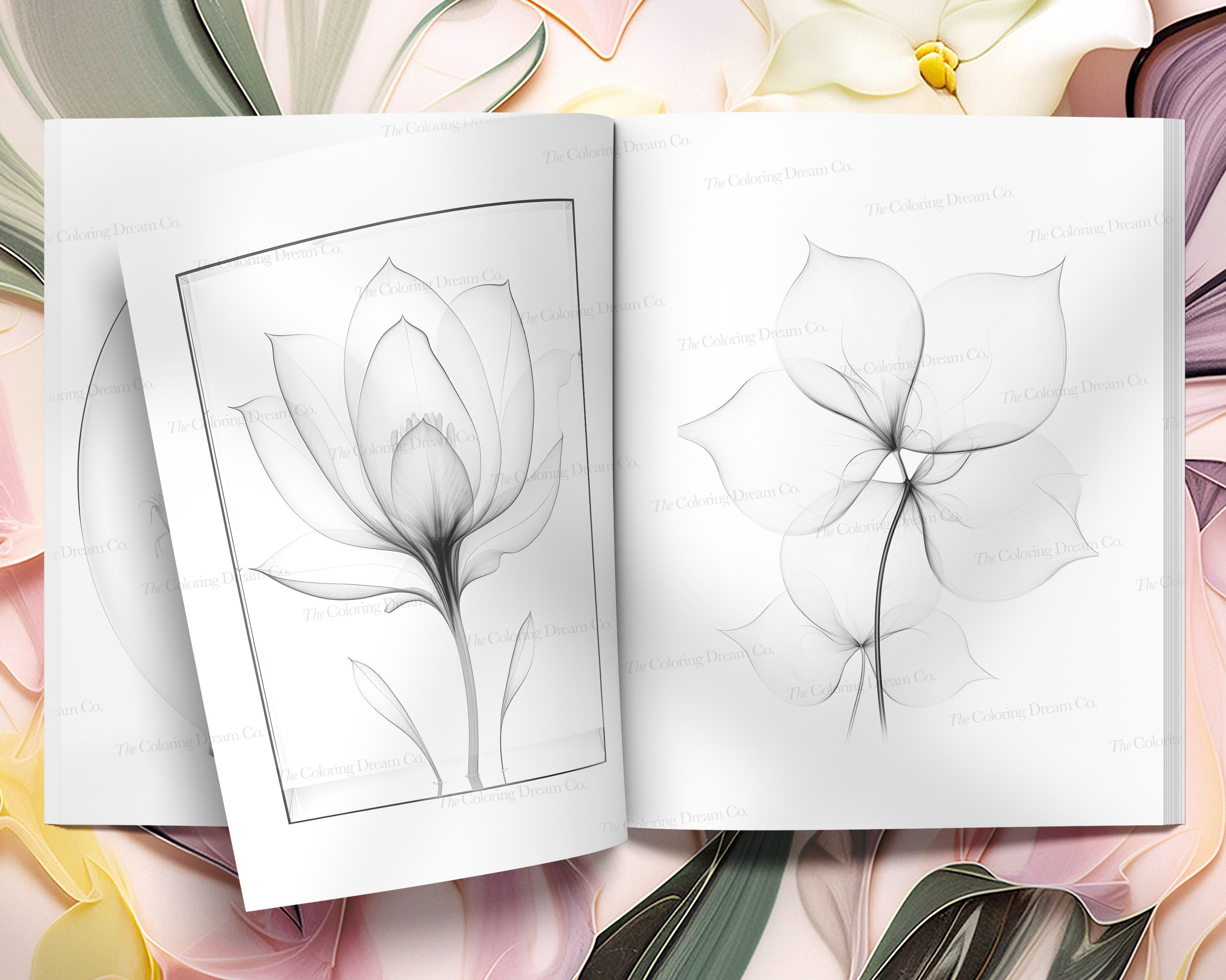 Botanical Flowers Coloring Book Beautiful Flowers Coloring - Etsy