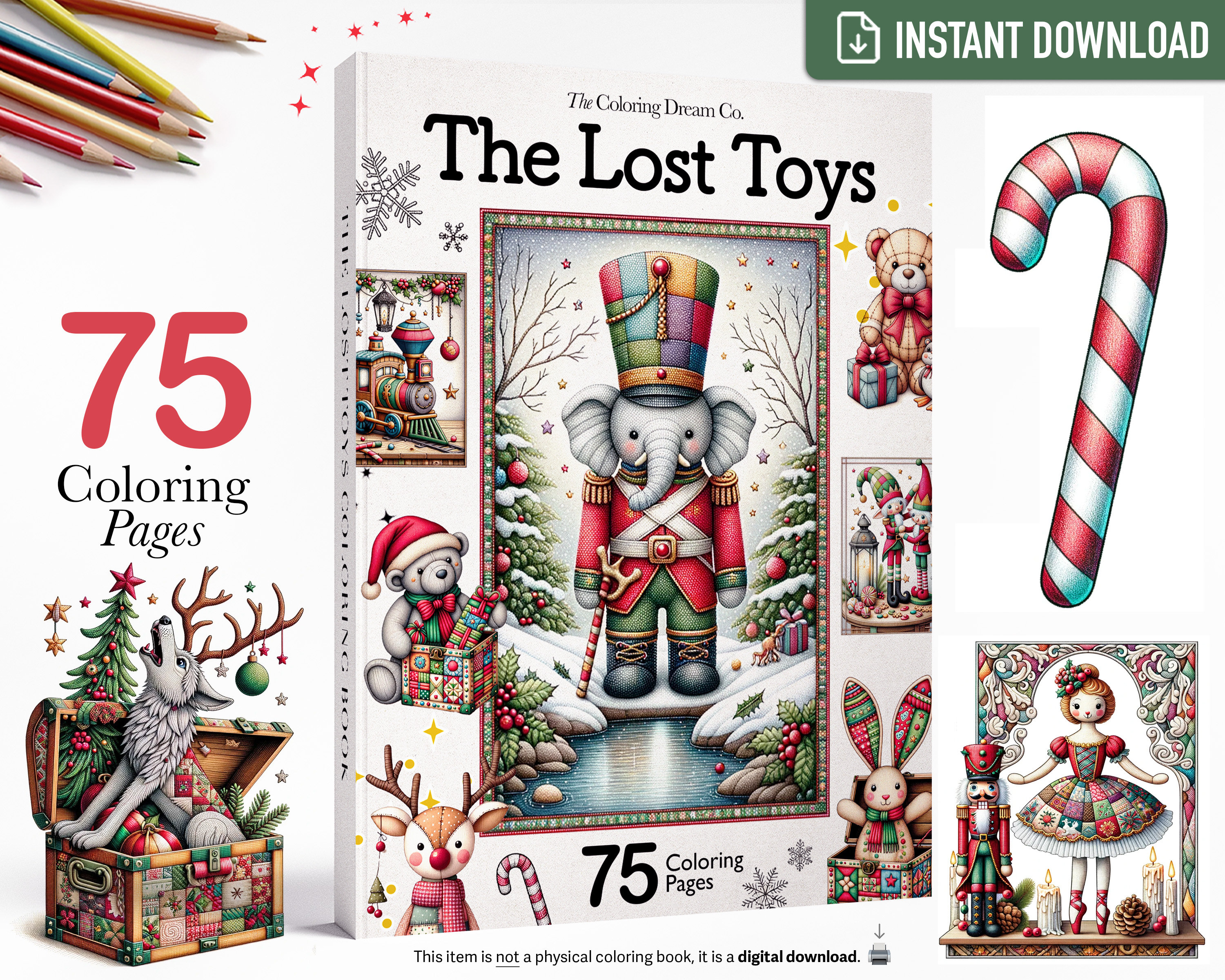 The Lost Toys: Christmas Coloring Book, Xmas Coloring Page, Holiday ...