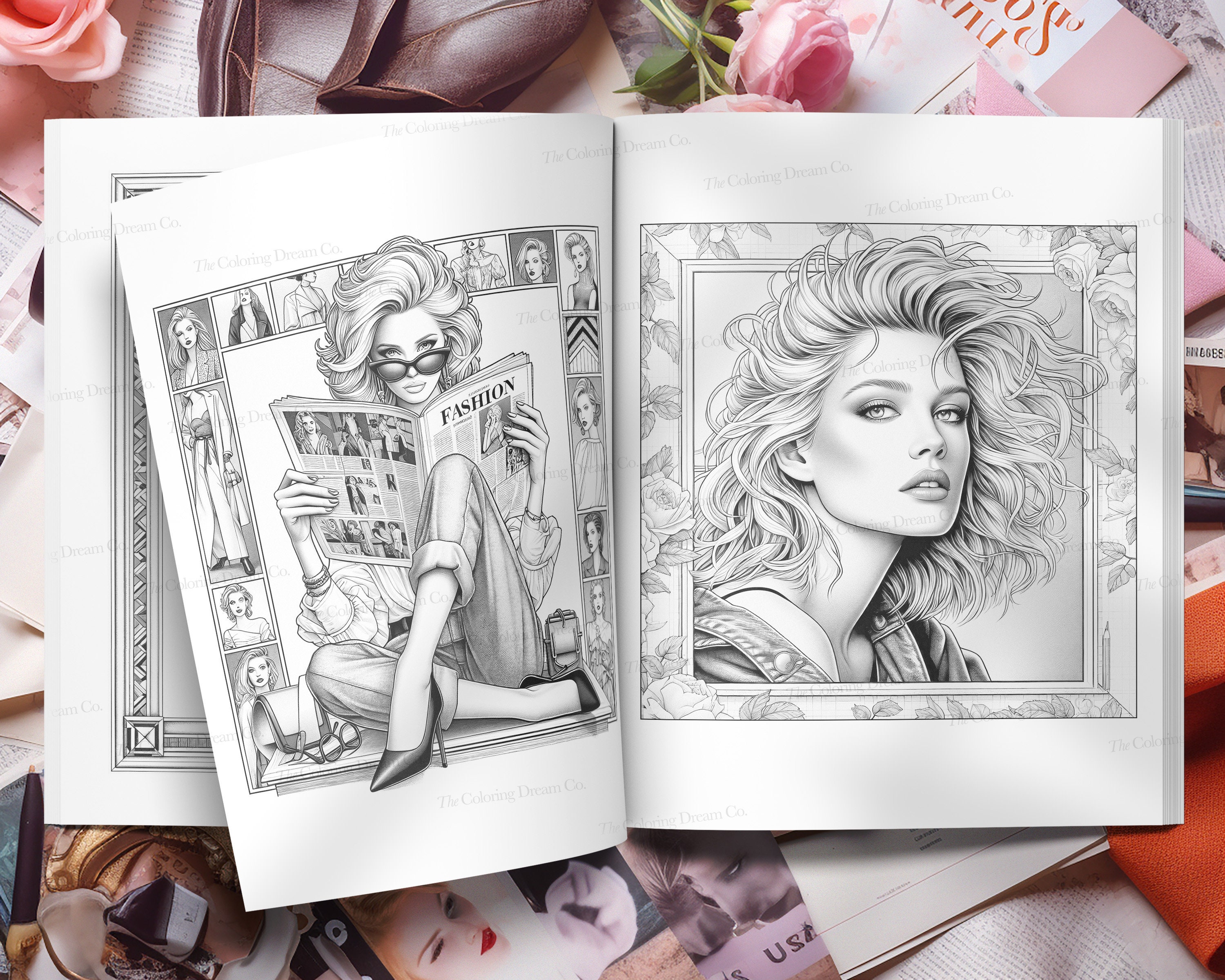 90s Supermodels Coloring Book, Fashion Coloring Book, Printable ...