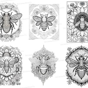 Bumblebee Mandala Coloring Book, Sunflower, Printable Coloring Pages ...