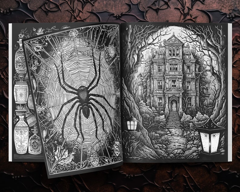 Halloween Coloring Book, Haunted Coloring Page, Spooky Witch Magic ...