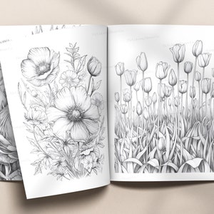 Botanical Flowers Coloring Book, Beautiful Flowers Coloring Page ...