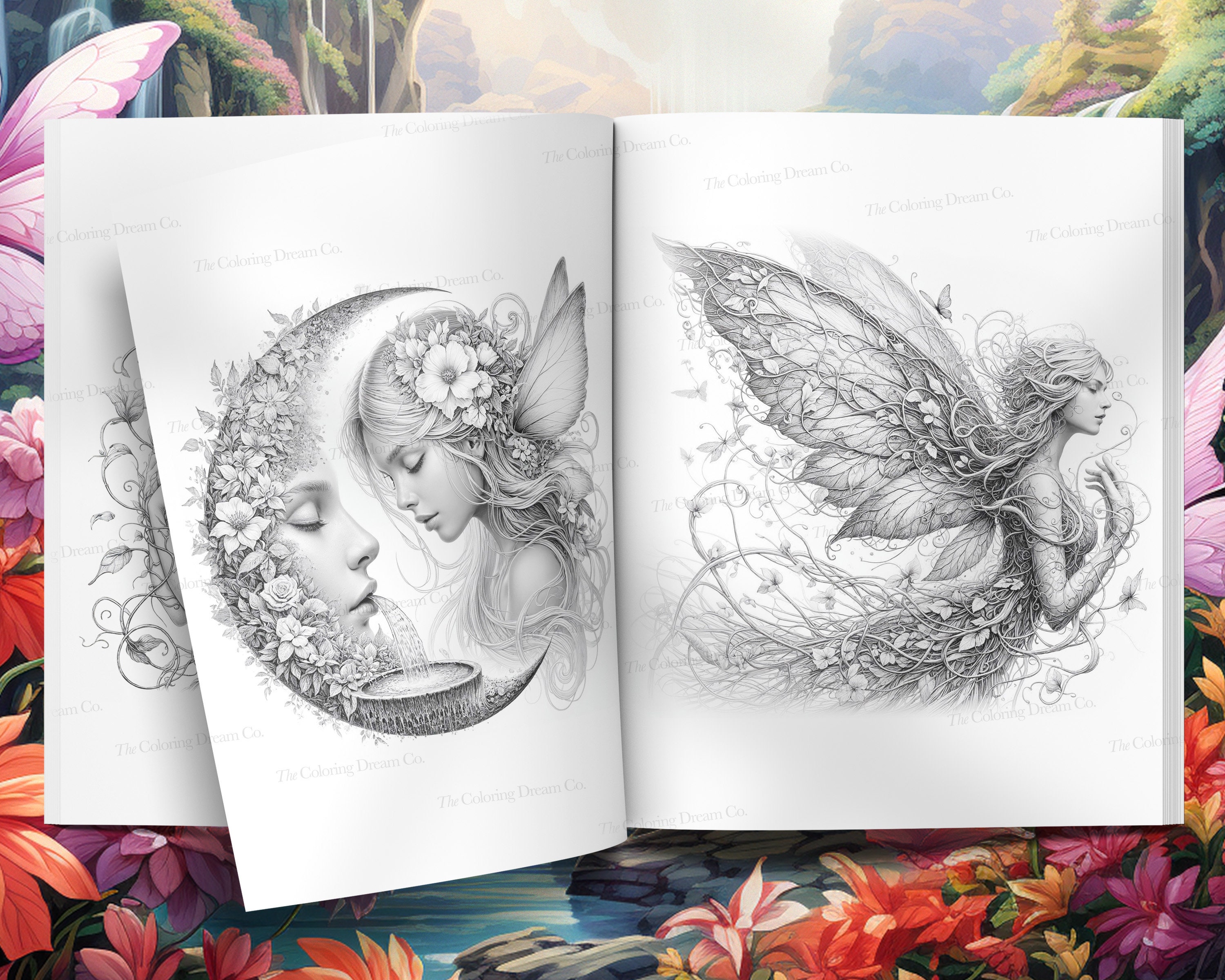 Fairy Springs: Whimsical Coloring Book, Fantasy Coloring Page ...