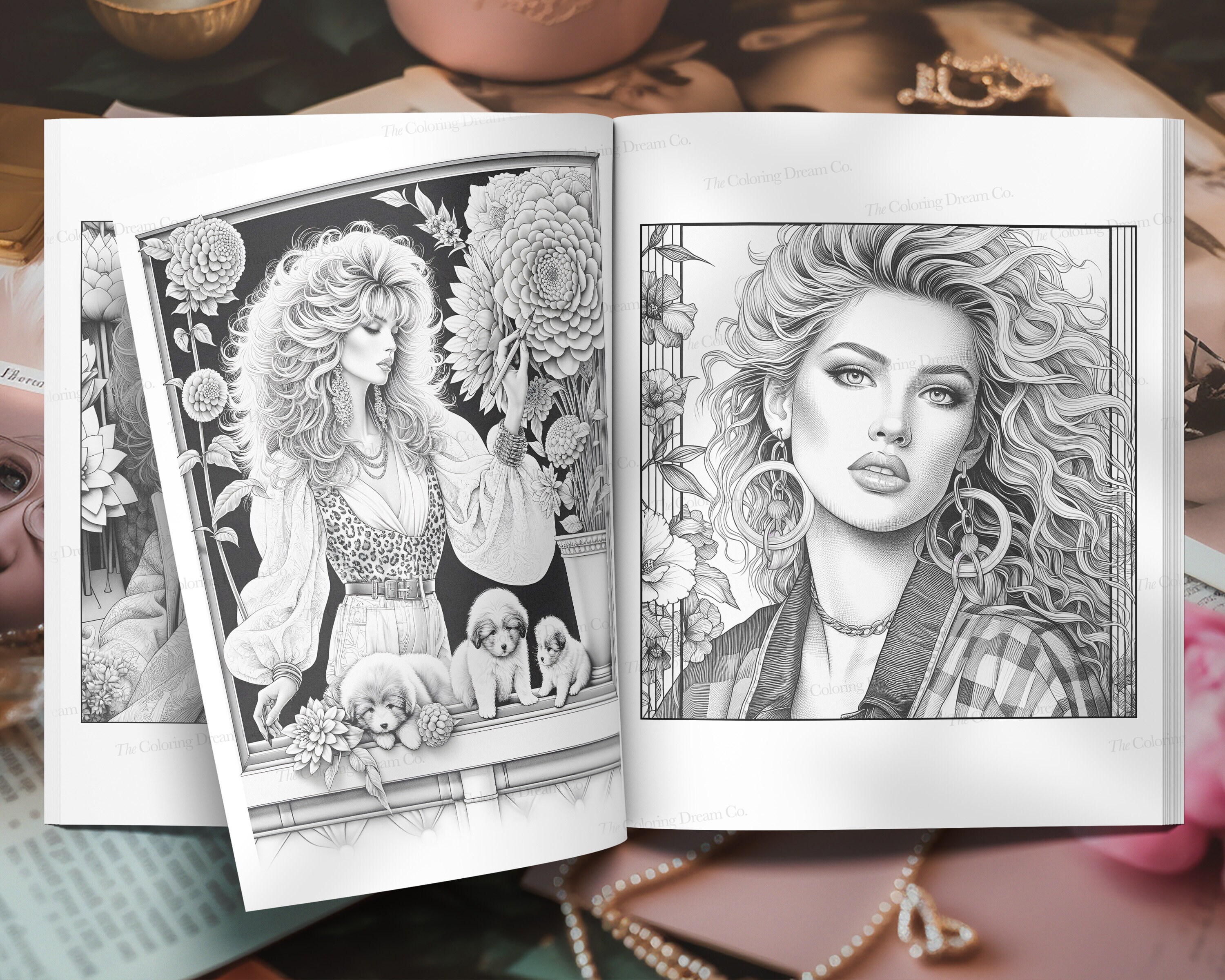 90s Supermodels Coloring Book, Fashion Coloring Book, Printable ...