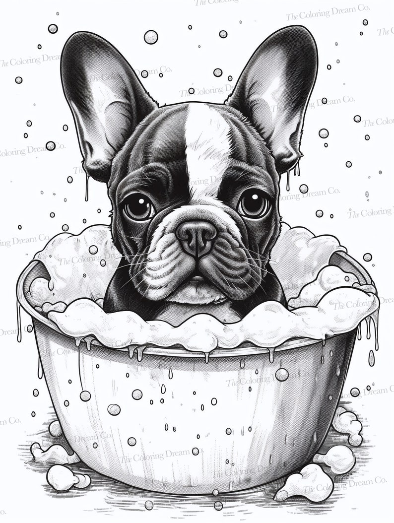 French Bulldog Coloring Book, Frenchies, Printable Coloring Pages ...