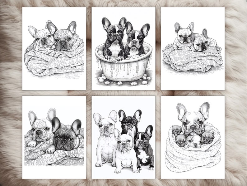 French Bulldog Coloring Book, Frenchies, Printable Coloring Pages ...