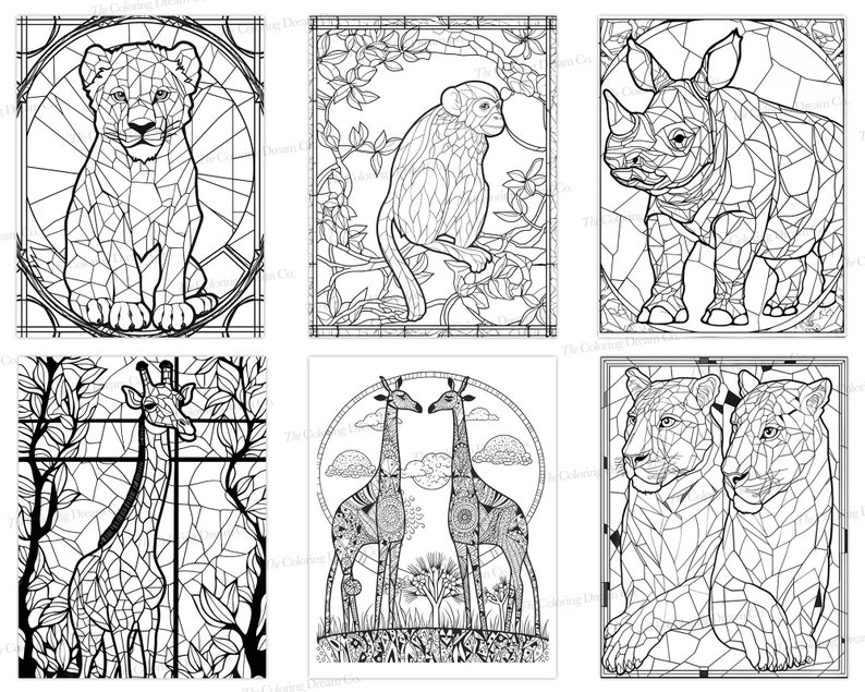 Jungle Animals Coloring Book Animals Coloring Page Printable - Etsy