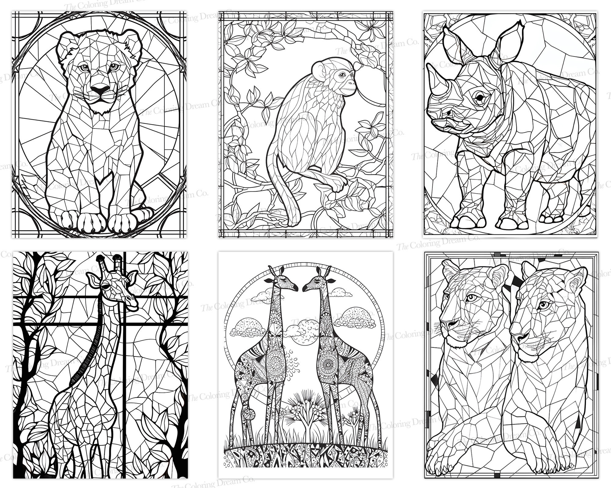 Jungle Animals Coloring Book Animals Coloring Page Printable - Etsy