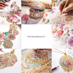 Whimsical Coloring Book of Trinkets & Treasures, Flowers Vintage ...