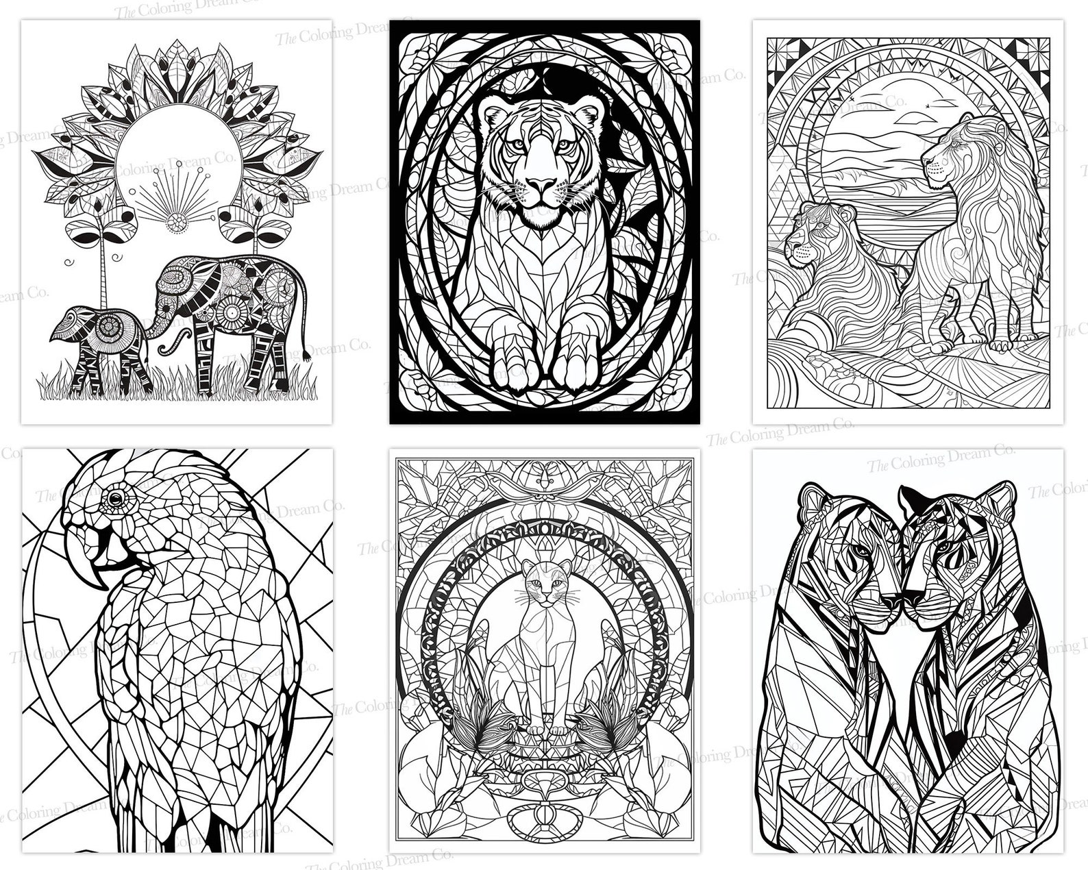 Jungle Animals Coloring Book Animals Coloring Page Printable - Etsy