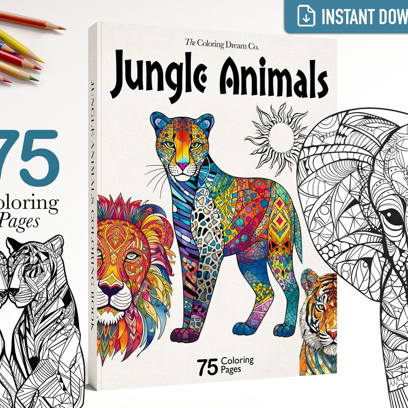 Animal Coloring Book - Etsy