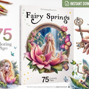 Fairy Springs: Whimsical Coloring Book, Fantasy Coloring Page ...