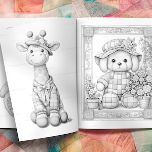 Patchwork Animals Coloring Book, Unique Coloring Page, Stress Relief ...