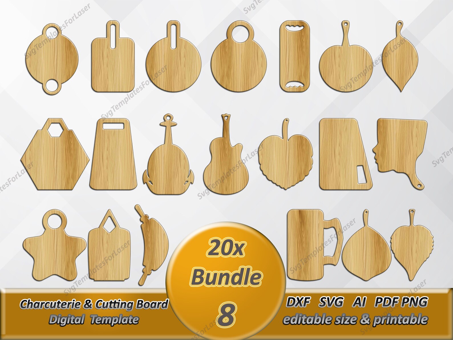 20x Charcuterie Board SVG | Chopping Board | Cutting Board Plans ...