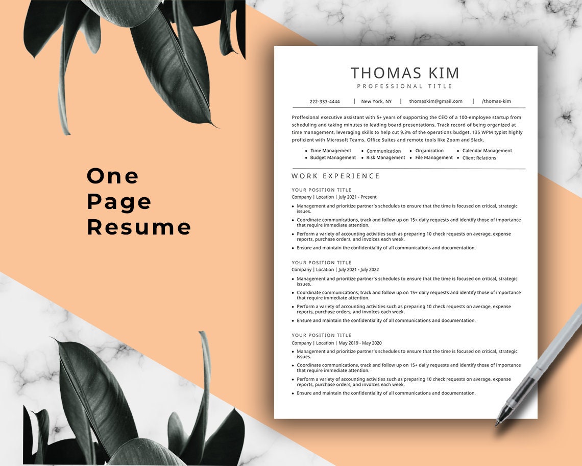 2023 Professional Resume Template for Google Docs Word & - Etsy Canada