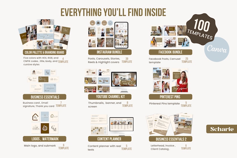 Realtor Branding Kit – Canva Logo, Color Palette & Real Estate Social ...
