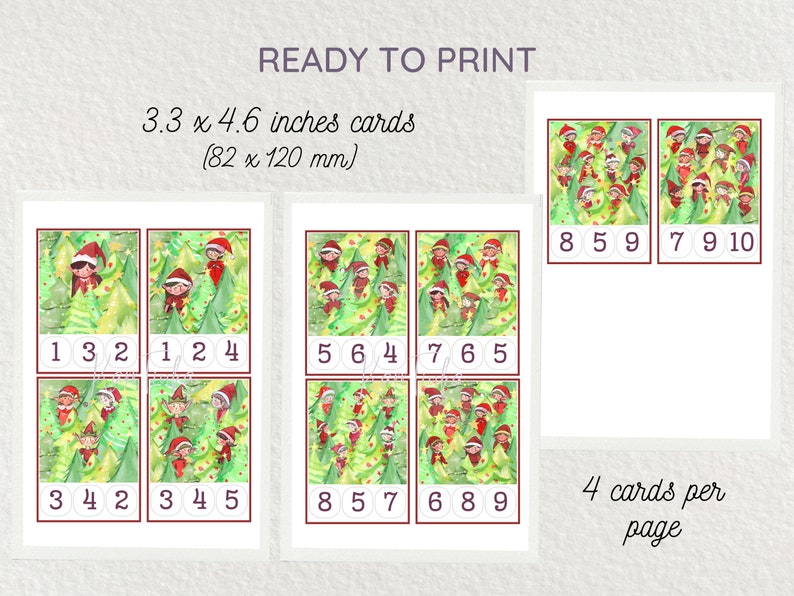 Christmas Count and Clip Cards 1-10, Count and Match, Numbers Learning ...
