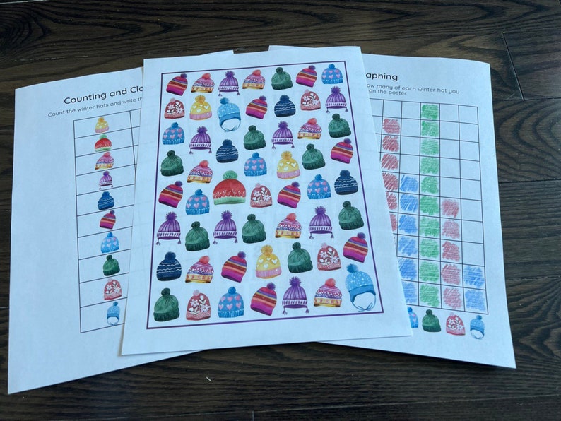 Winter Count and Graph Worksheets, Winter Math Activity, Counting 1-10 ...