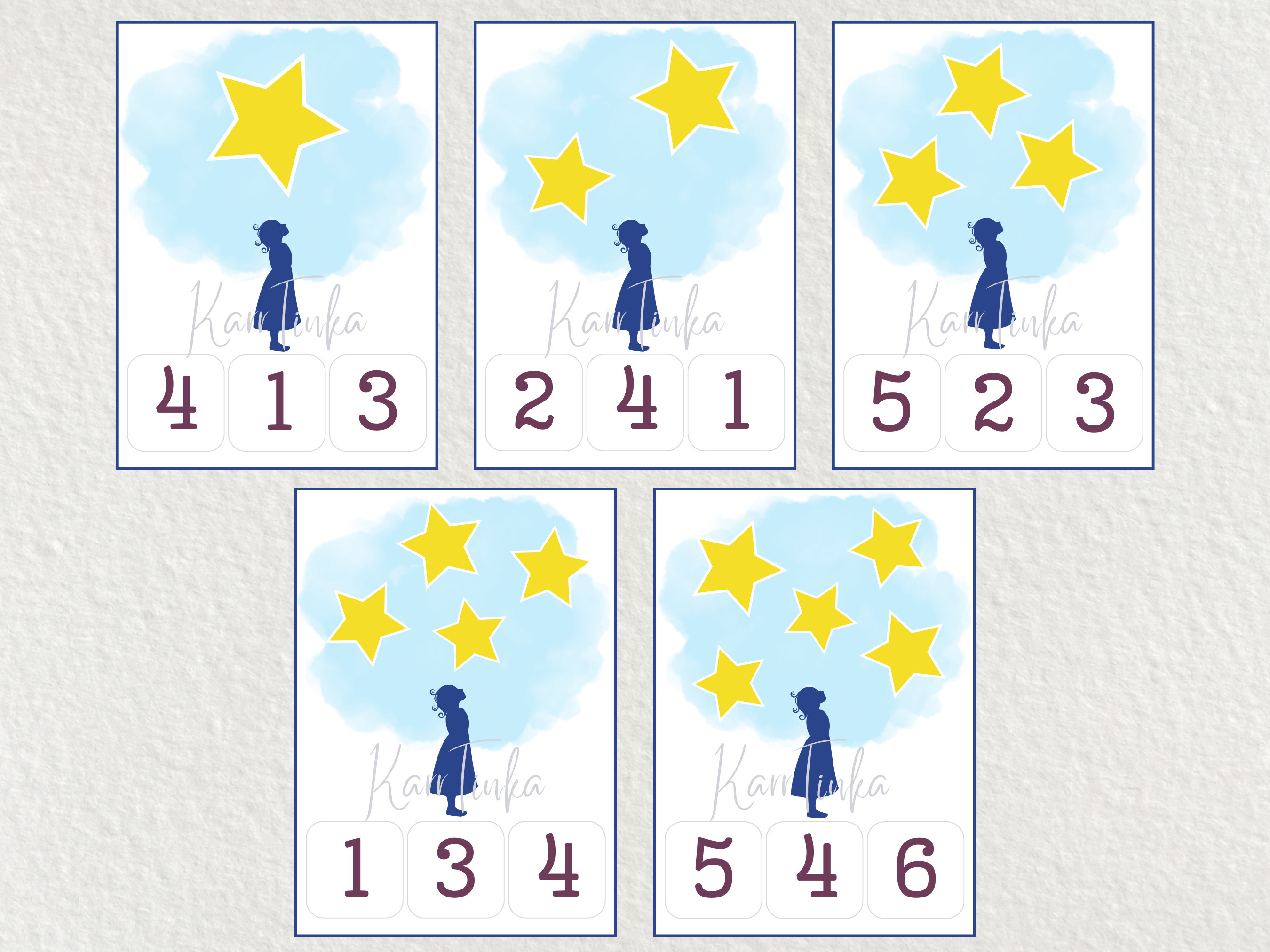Stars Count and Clip Cards, Count and Match, Numbers Learning, Toddler ...
