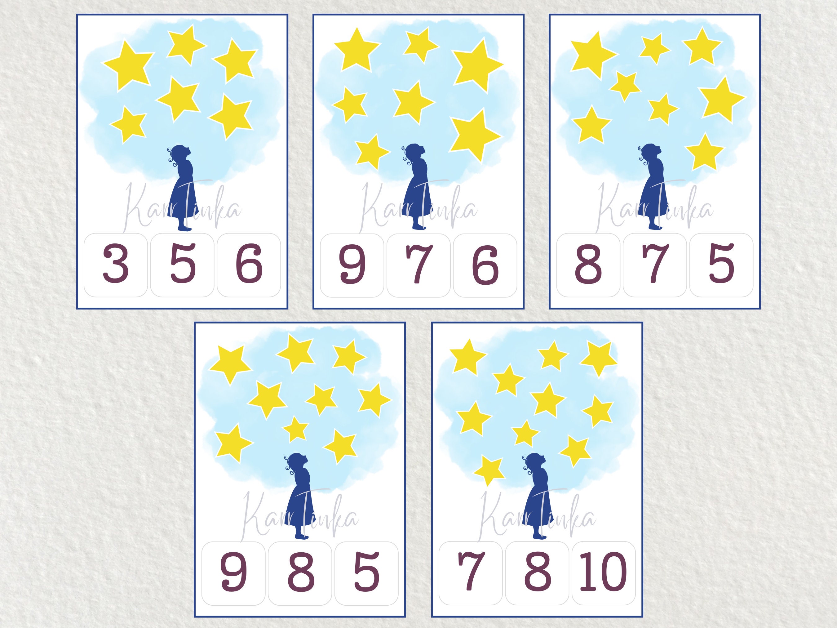 Stars Count and Clip Cards, Count and Match, Numbers Learning, Toddler ...