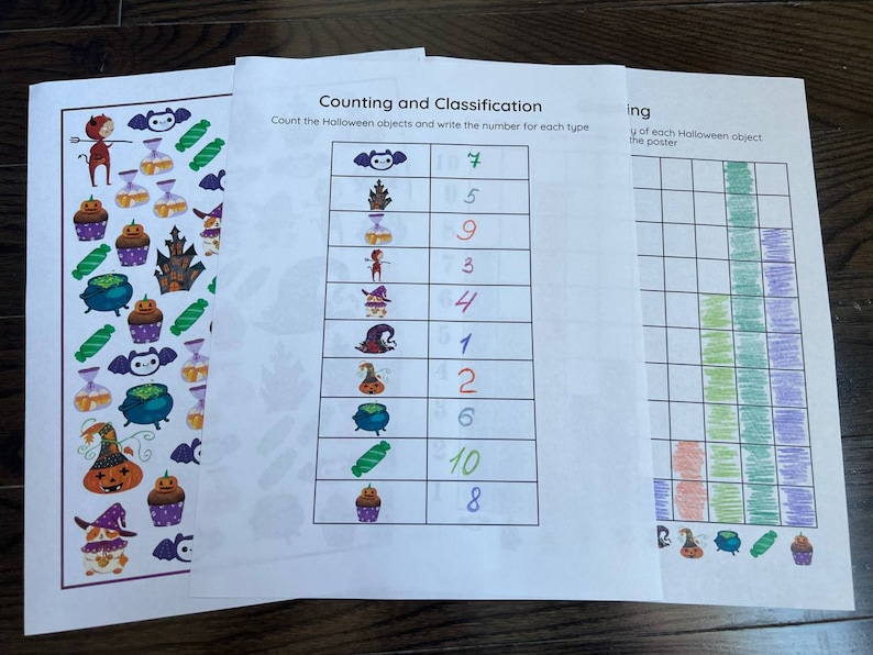 Halloween Count and Graph Worksheets, Math Activity, Counting 1-10 ...