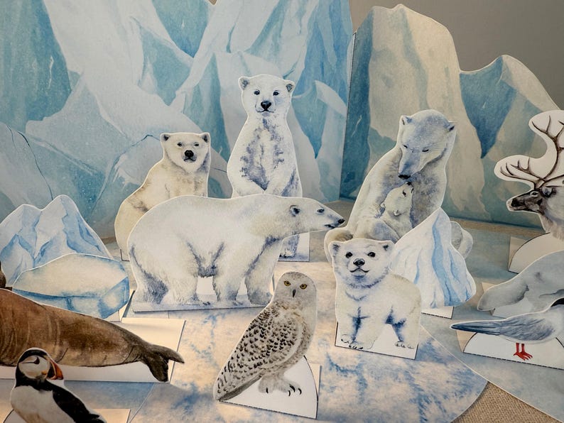 Polar Nature Scenes Cutouts, Build the Arctic Habitat, Printable Winter ...