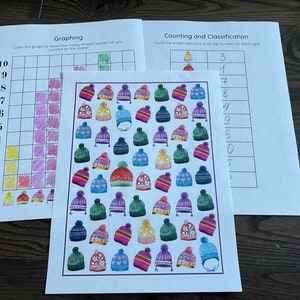 Winter Count and Graph Worksheets, Winter Math Activity, Counting 1-10 ...