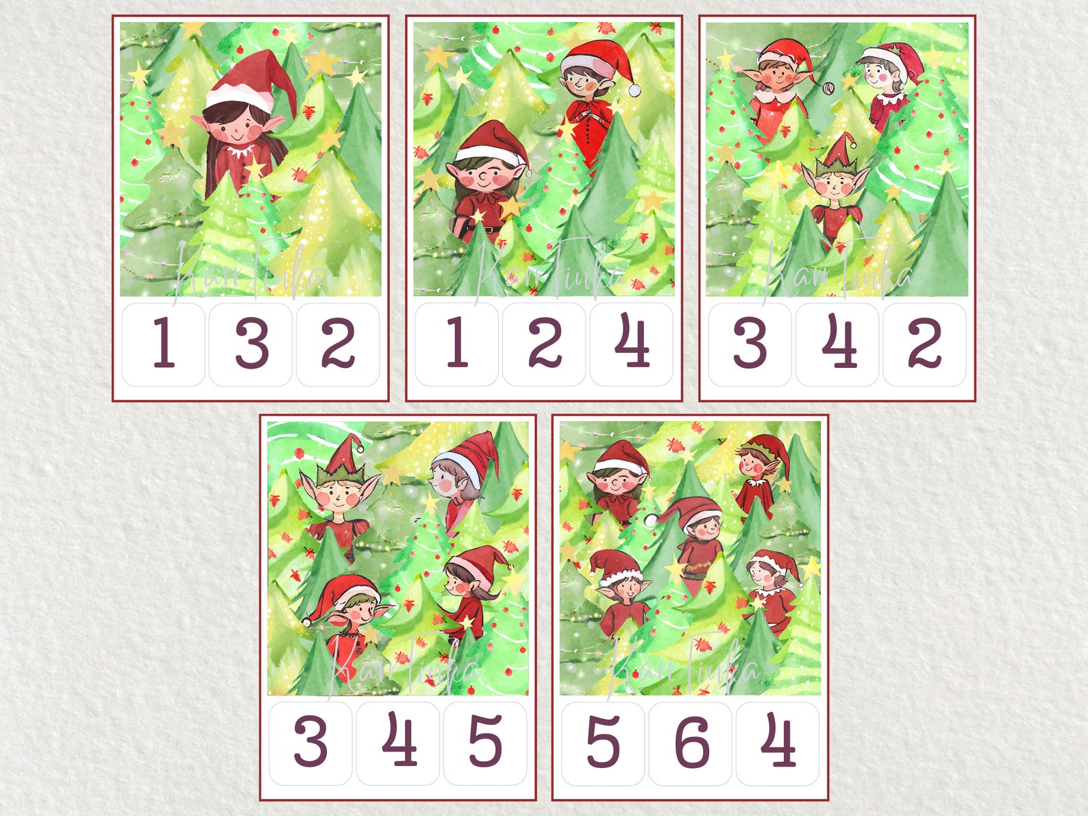 Christmas Count and Clip Cards 1-10, Count and Match, Numbers Learning ...