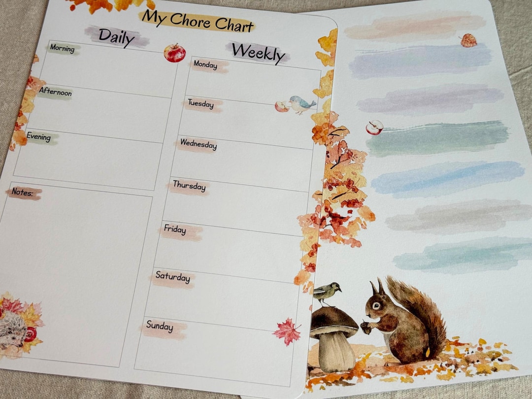 Autumn Fall Chore and Daily Flow Chart, Classroom Visual Daily Schedule ...