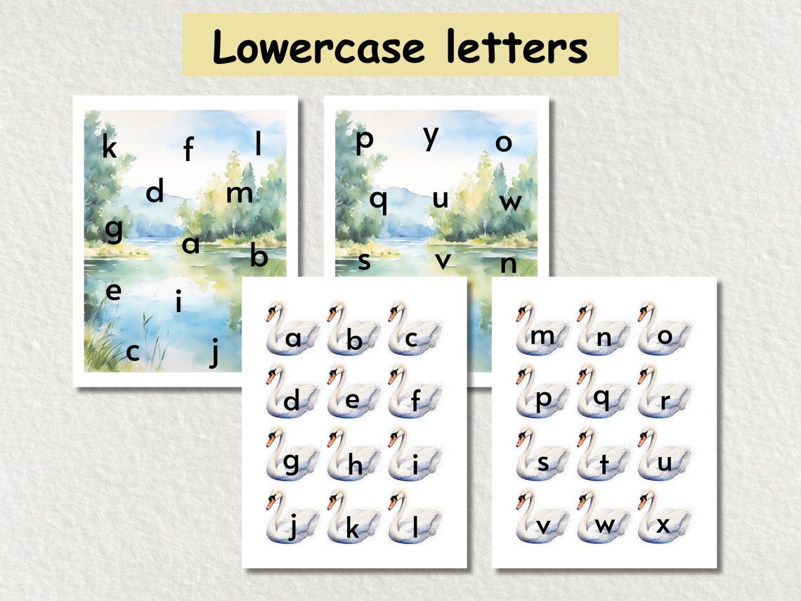 Swan Letter Matching Cards, Alphabet Recognition Activity, Montessori ...