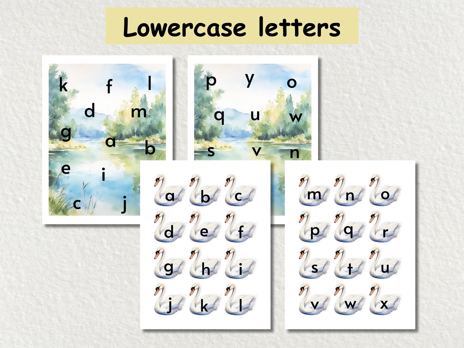 Swan Letter Matching Cards, Alphabet Recognition Activity, Montessori ...