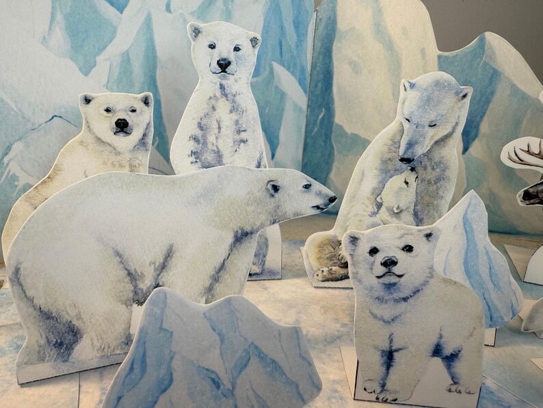 Polar Nature Scenes Cutouts, Build the Arctic Habitat, Printable Winter ...