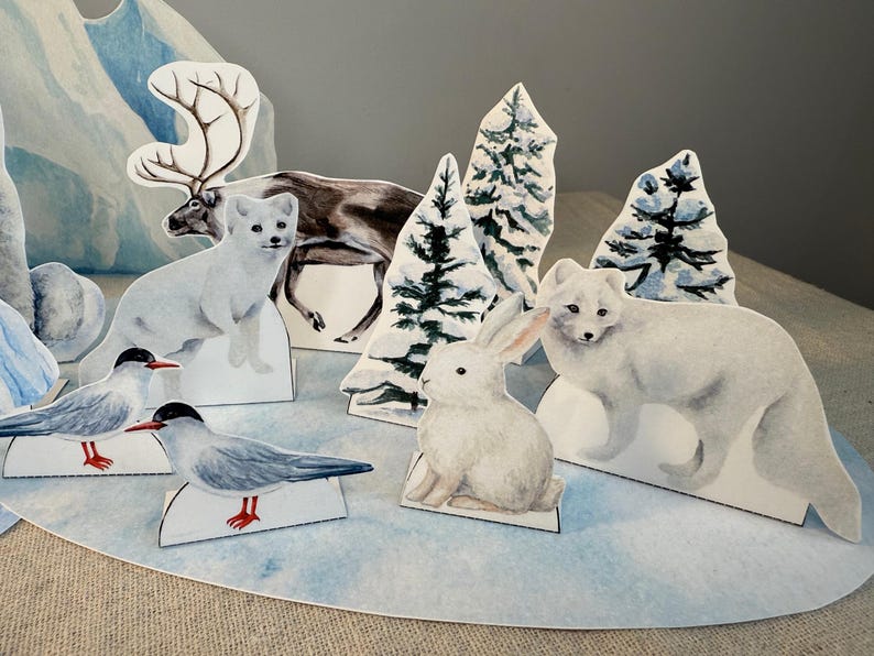 Polar Nature Scenes Cutouts, Build the Arctic Habitat, Printable Winter ...