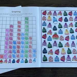 Winter Count and Graph Worksheets, Winter Math Activity, Counting 1-10 ...