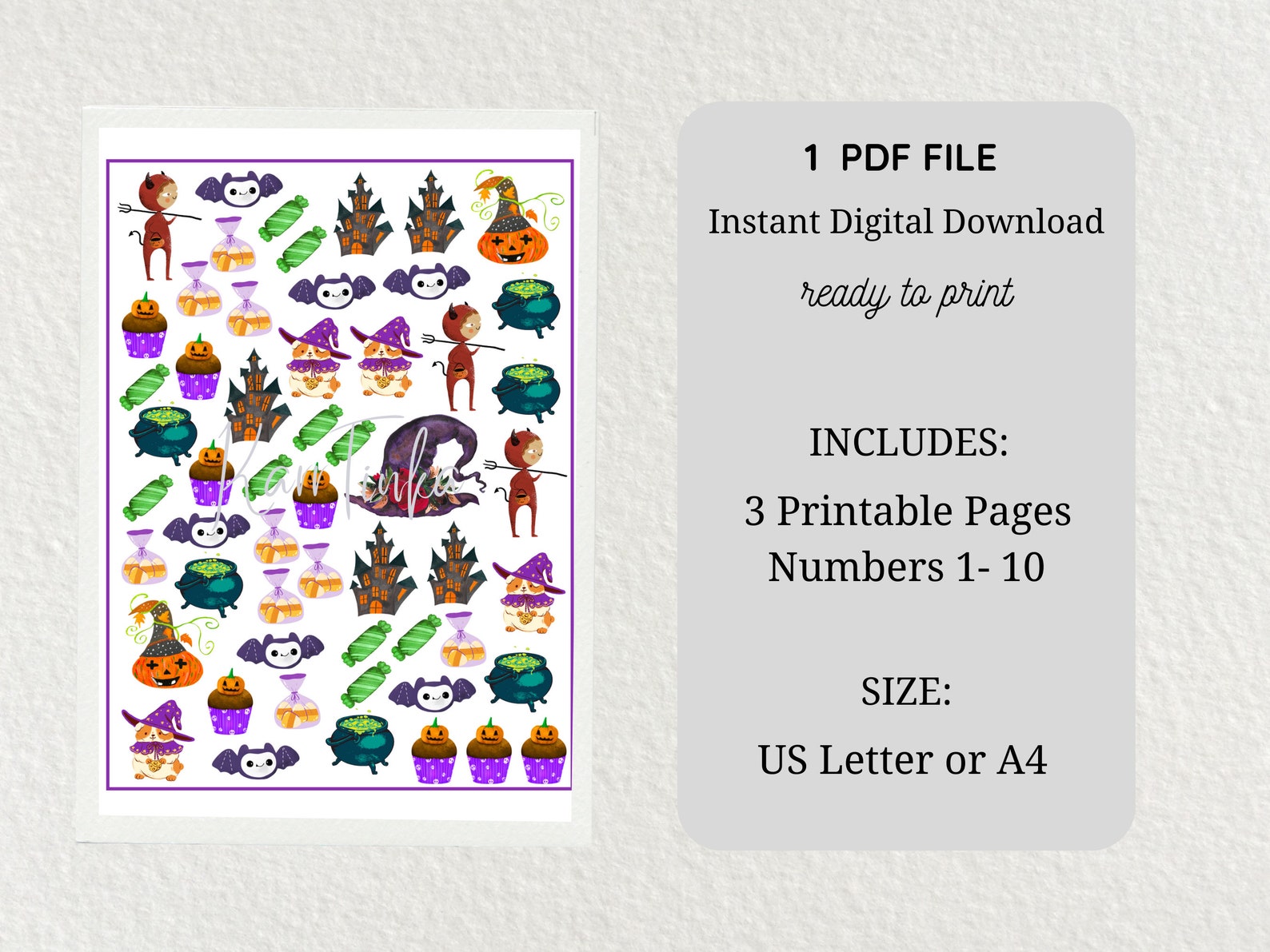 Halloween Count and Graph Worksheets, Math Activity, Counting 1-10 ...