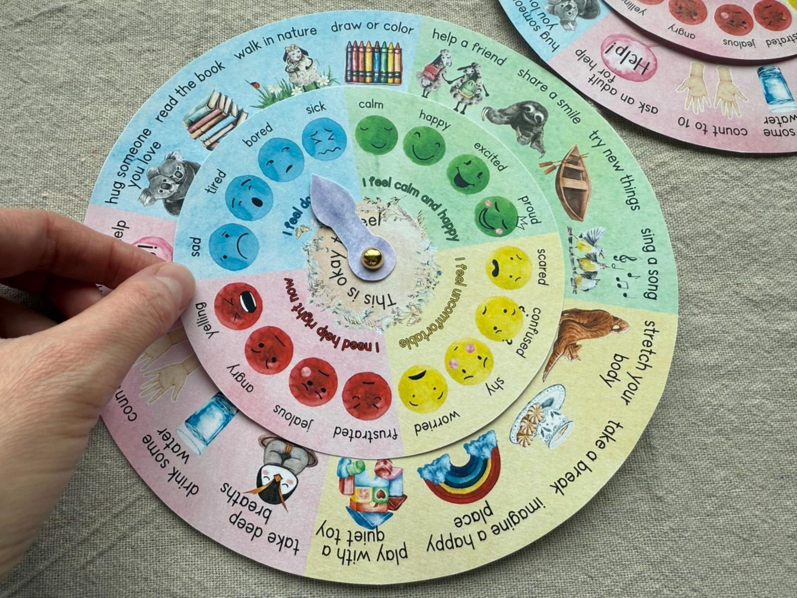 Emotions Wheel, Feelings Wheel Chart, Coping Skills and Emotional ...