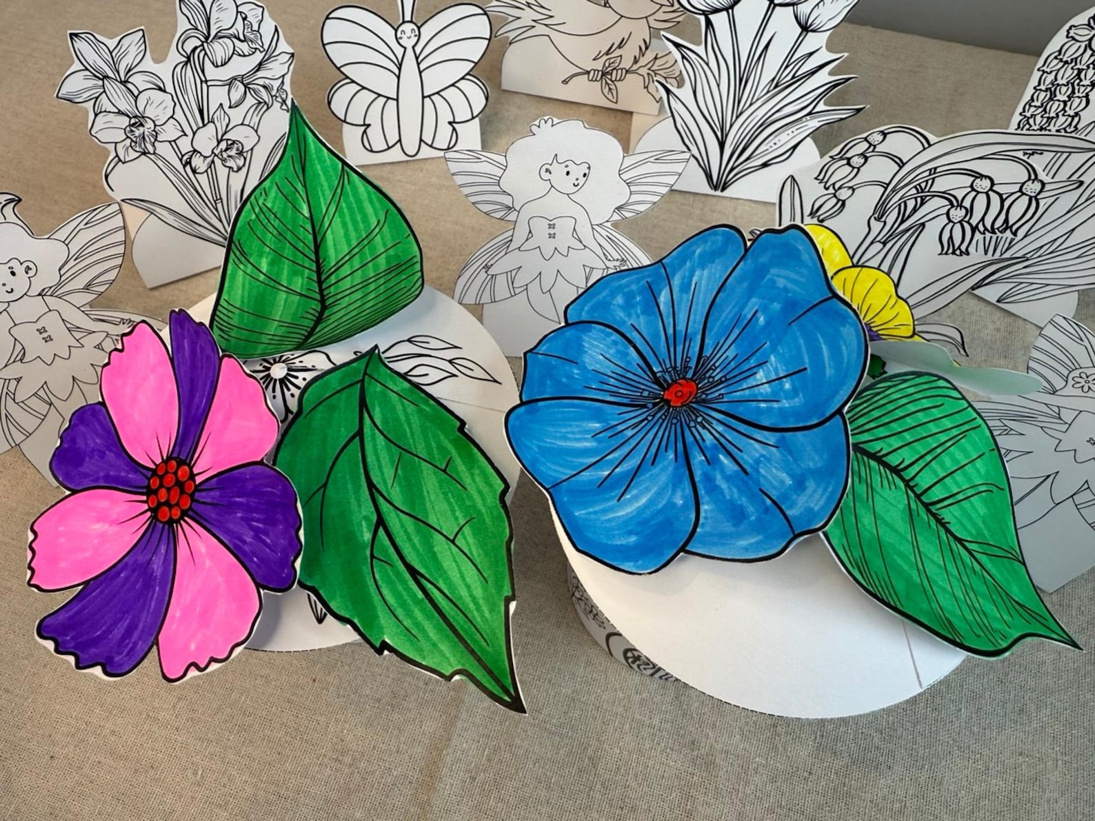 Fairy Flower Garden Coloring Play Set, Flower Garden Coloring Diorama ...