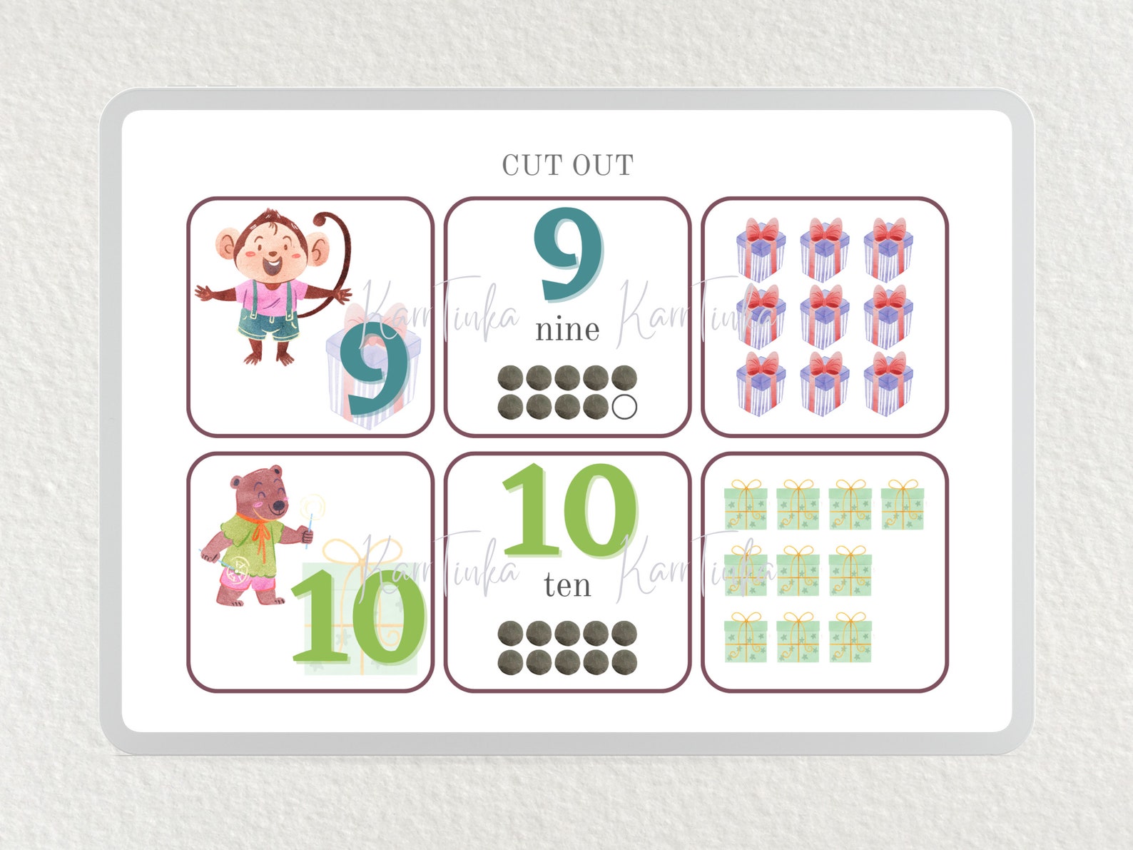 Numbers 1 to 10 Count, Count and Match, Toddler Counting Activity ...
