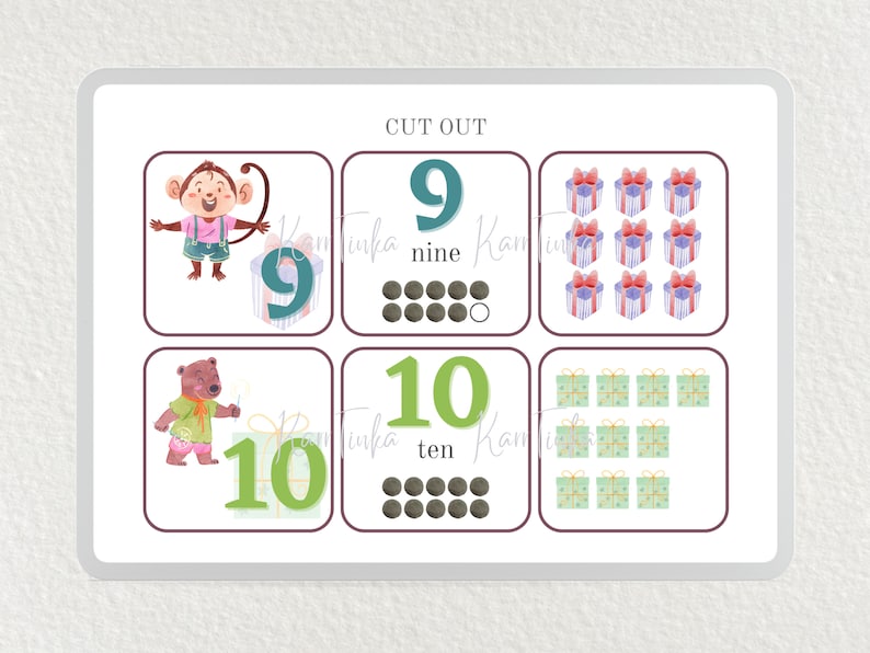 Numbers 1 to 10 Count, Count and Match, Toddler Counting Activity ...