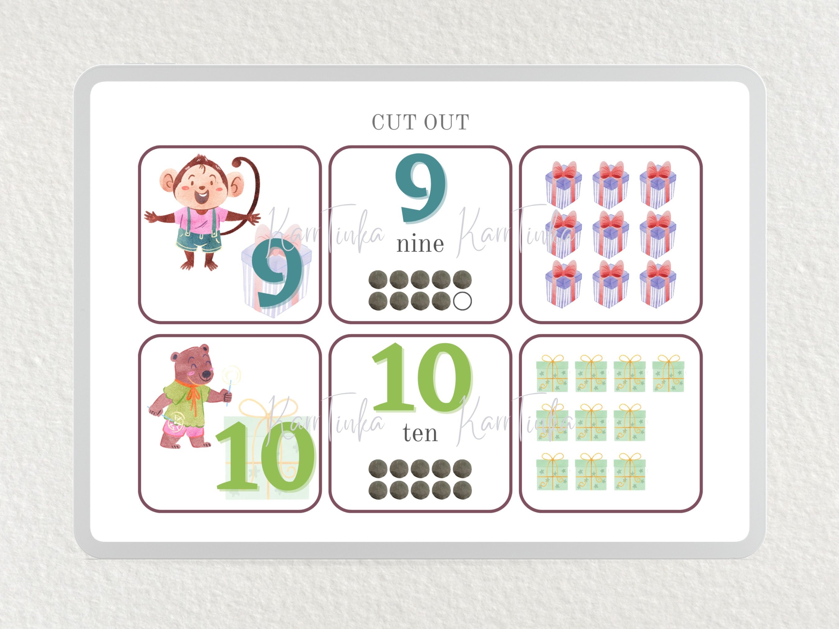 Numbers 1 to 10 Count, Count and Match, Toddler Counting Activity ...