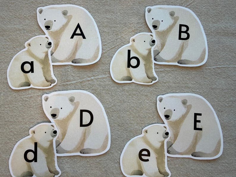 Polar Bear Letter Matching Cards, Alphabet Recognition Activity ...